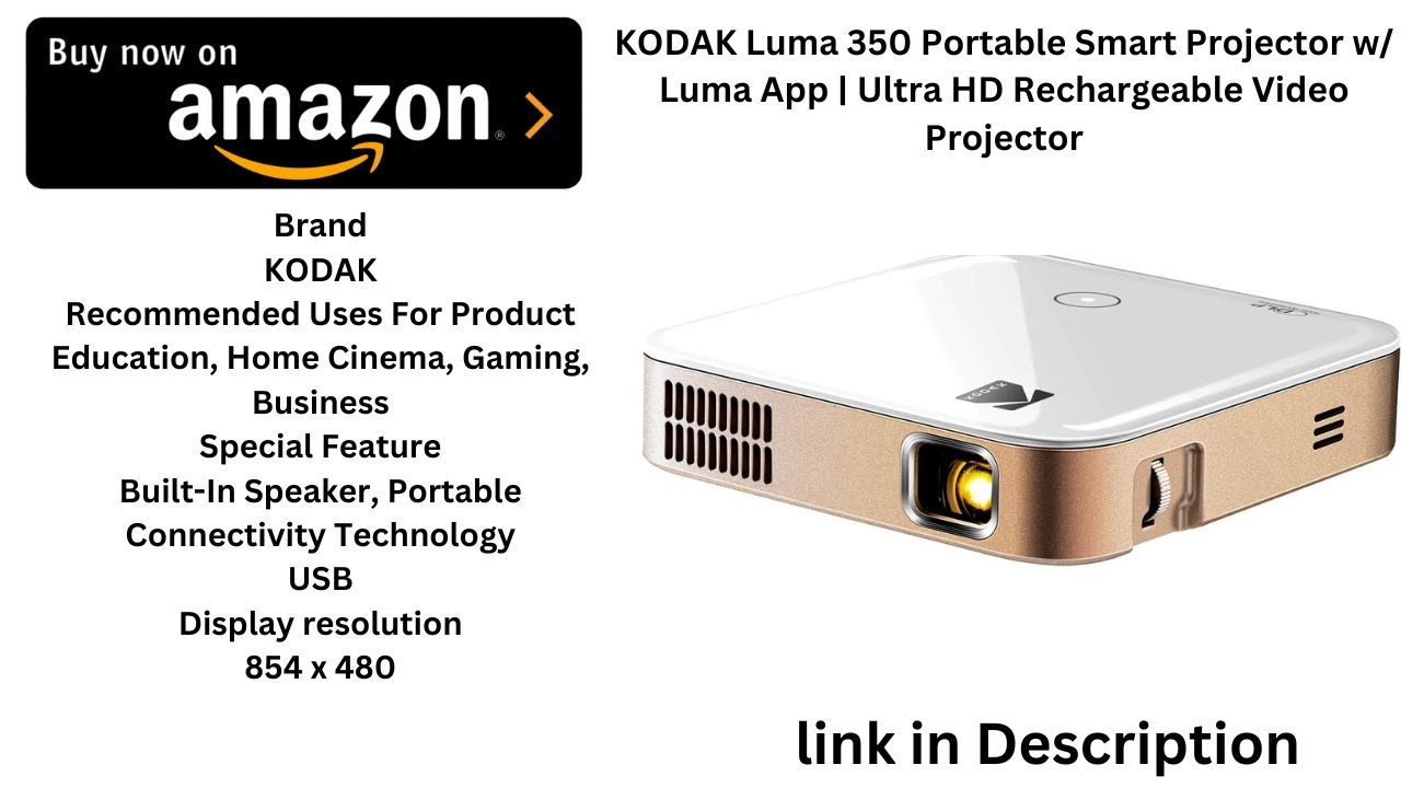 KODAK Luma 350 Portable Smart Projector w/ Luma App | Ultra HD ...