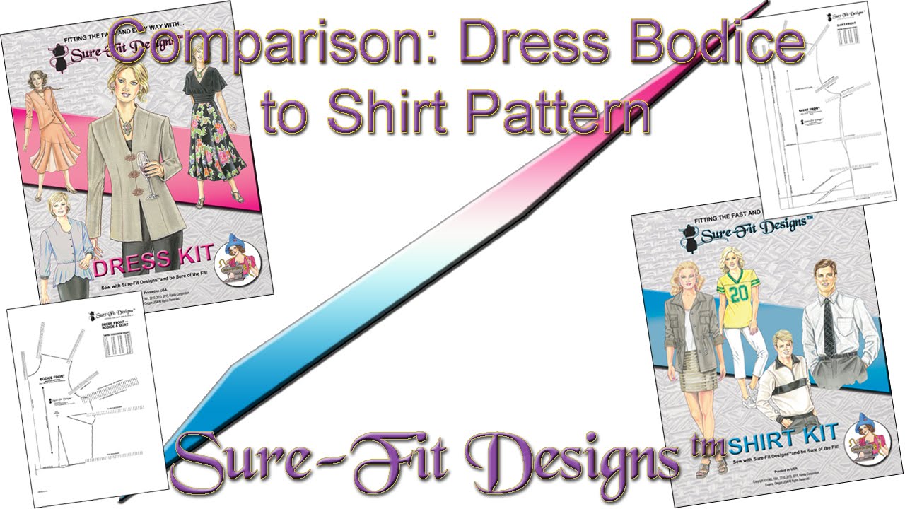 Differences: Dress Kit Bodice pattern to uni-sex Shirt Kit pattern Sure ...