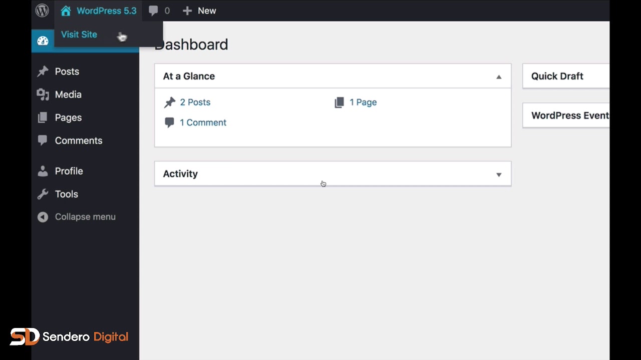 El tablero o panel de control de Wordpress - YouTube
