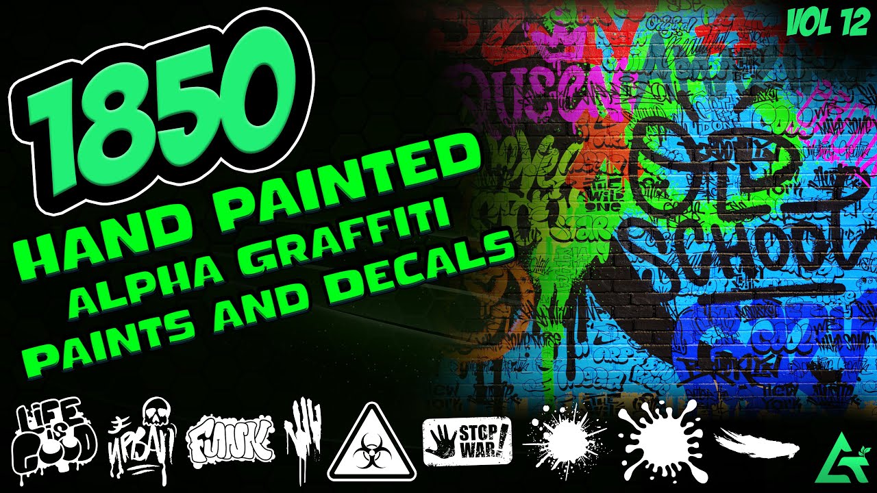 1850 Hand Painted Alpha Graffiti, Paints & Decals (MEGA Pack) - Vol 12 ...