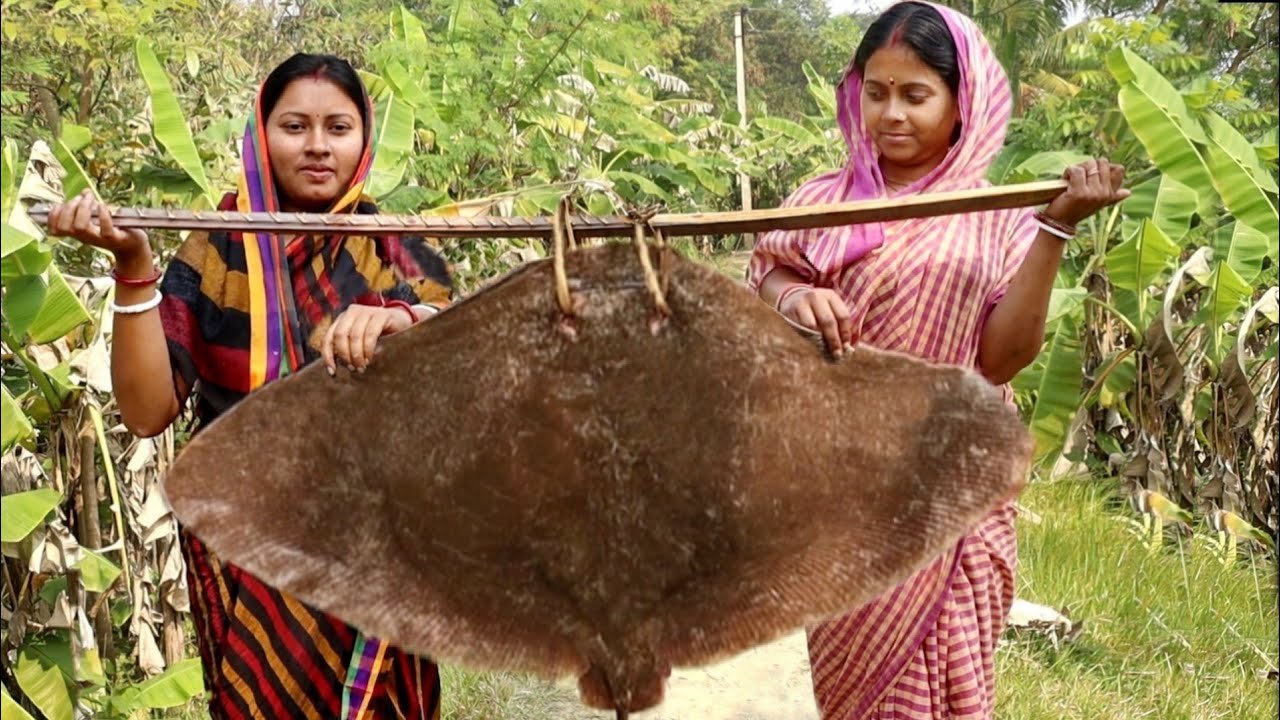 5kg Big Stingray Fish(শংকর মাছ)Amazing Cutting&cooking Fish Pakora ...