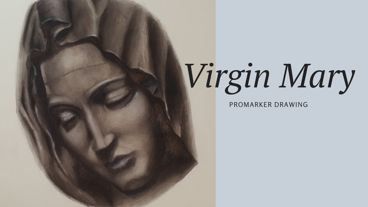 How to draw Virgin Mary (Demo promarker) - YouTube