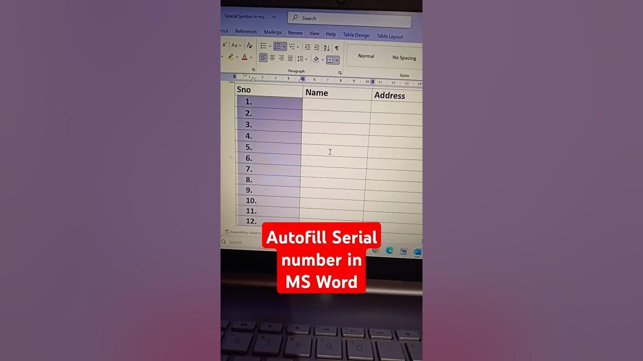 MS Word Tricks: autofill serial number in Microsoft word #shortsfeed #microsoftoffice #shorts ...