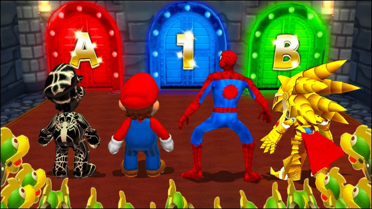 Mario Party 9 MiniGames Spider Man Vs Venom Luigi Vs Mario Vs Excalibur ...