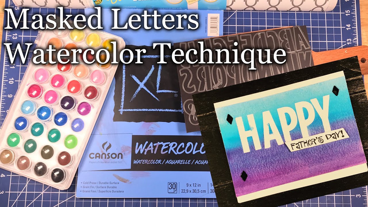 Masked Letters Watercolor Technique - YouTube