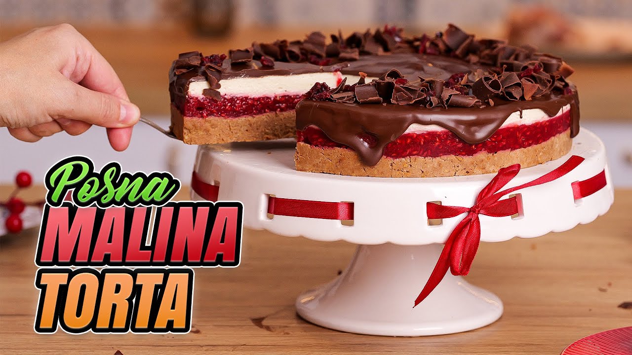 Posna keks-malina torta - YouTube