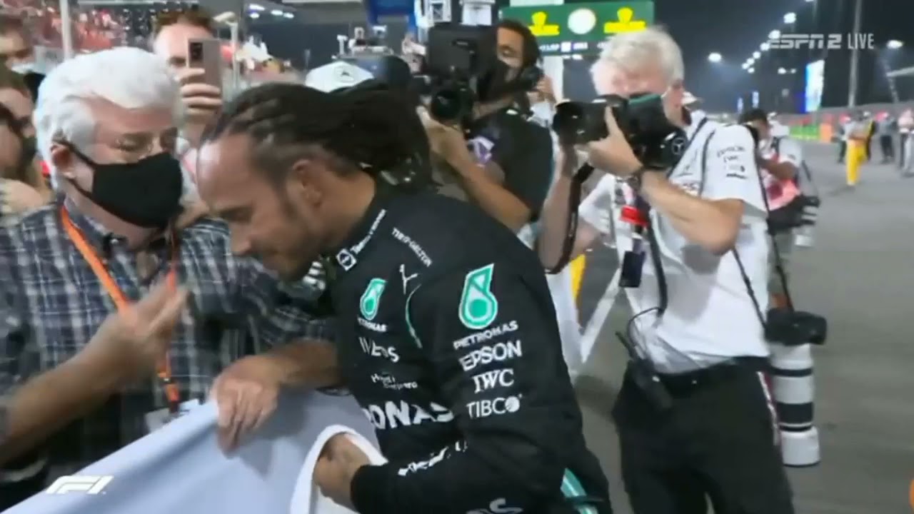 Lewis Hamilton & George Lucas After Qatar GP Win - YouTube