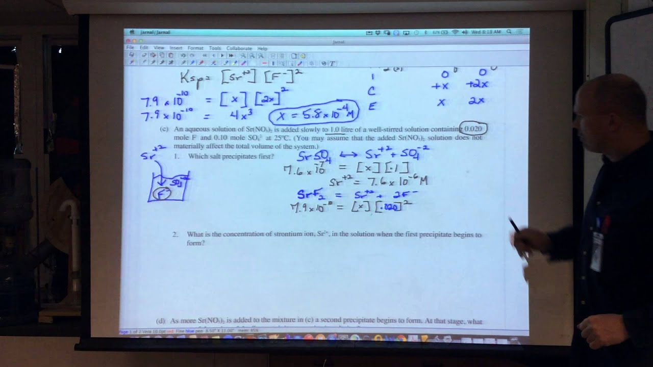 AP Lecture - Ksp problem - Which salt precipitates first? - YouTube