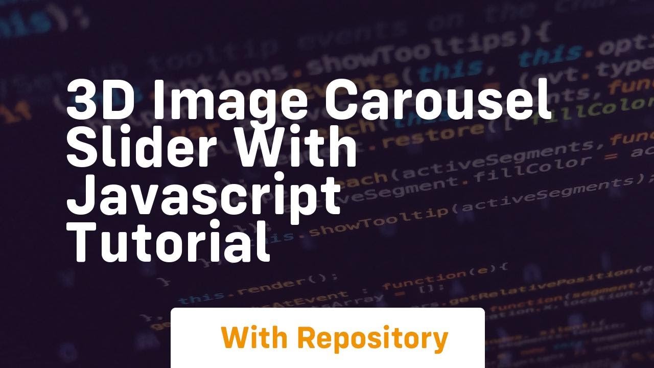 3d image carousel slider with javascript tutorial - YouTube