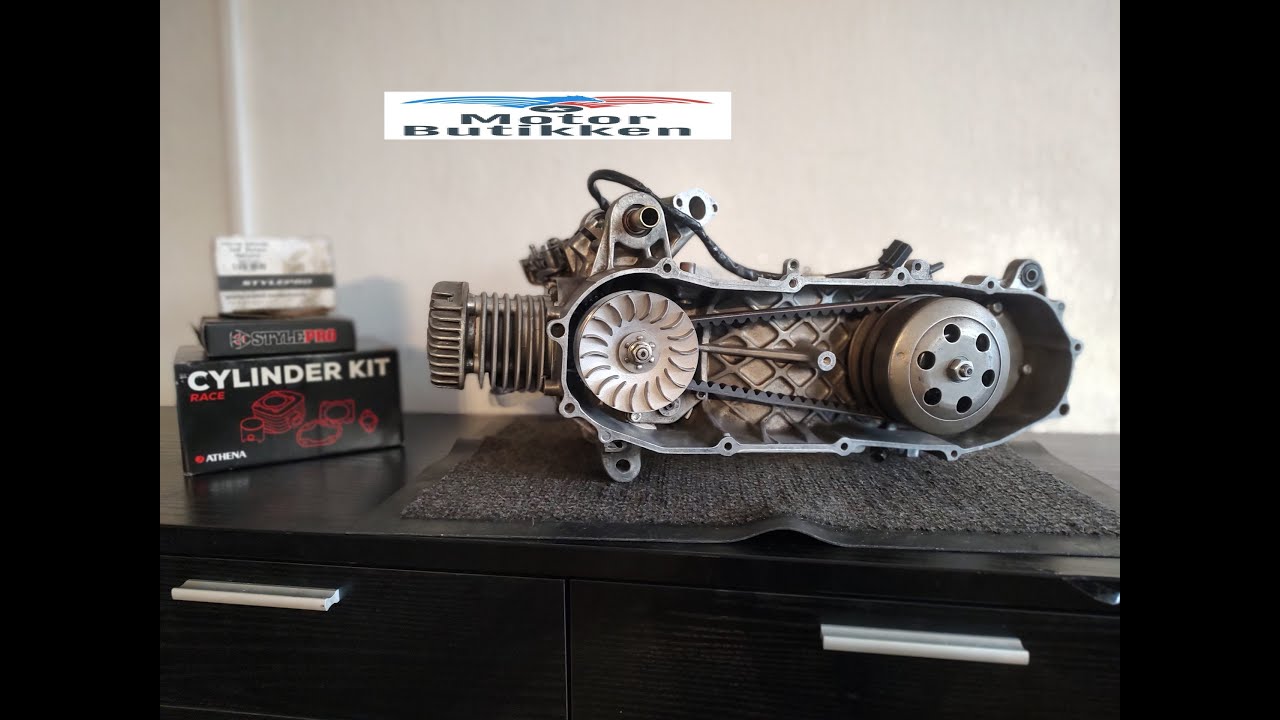 Nyrenoveret PGO-motor 70cc Athena sport med 12Ø racing krumtap og 1441 ...