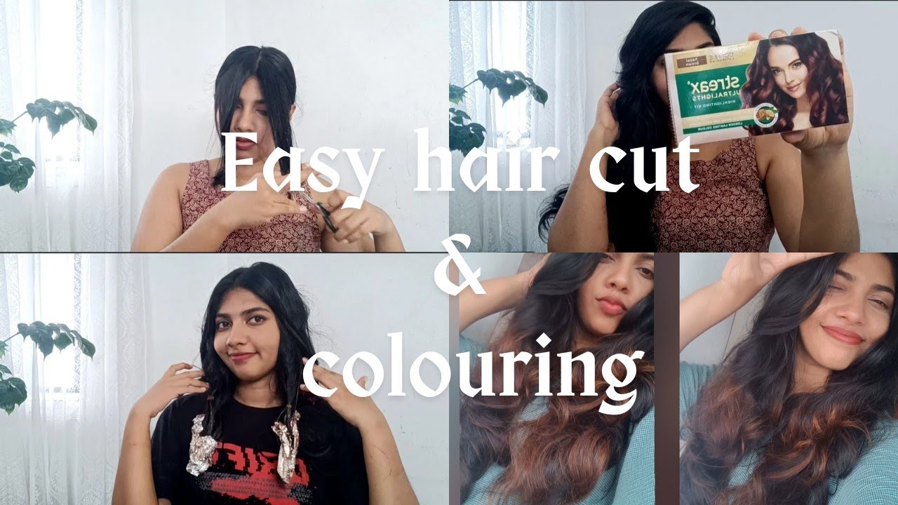 Easy 4step voluminous Layer Cut & hair colouring at home💇 | Streax ...