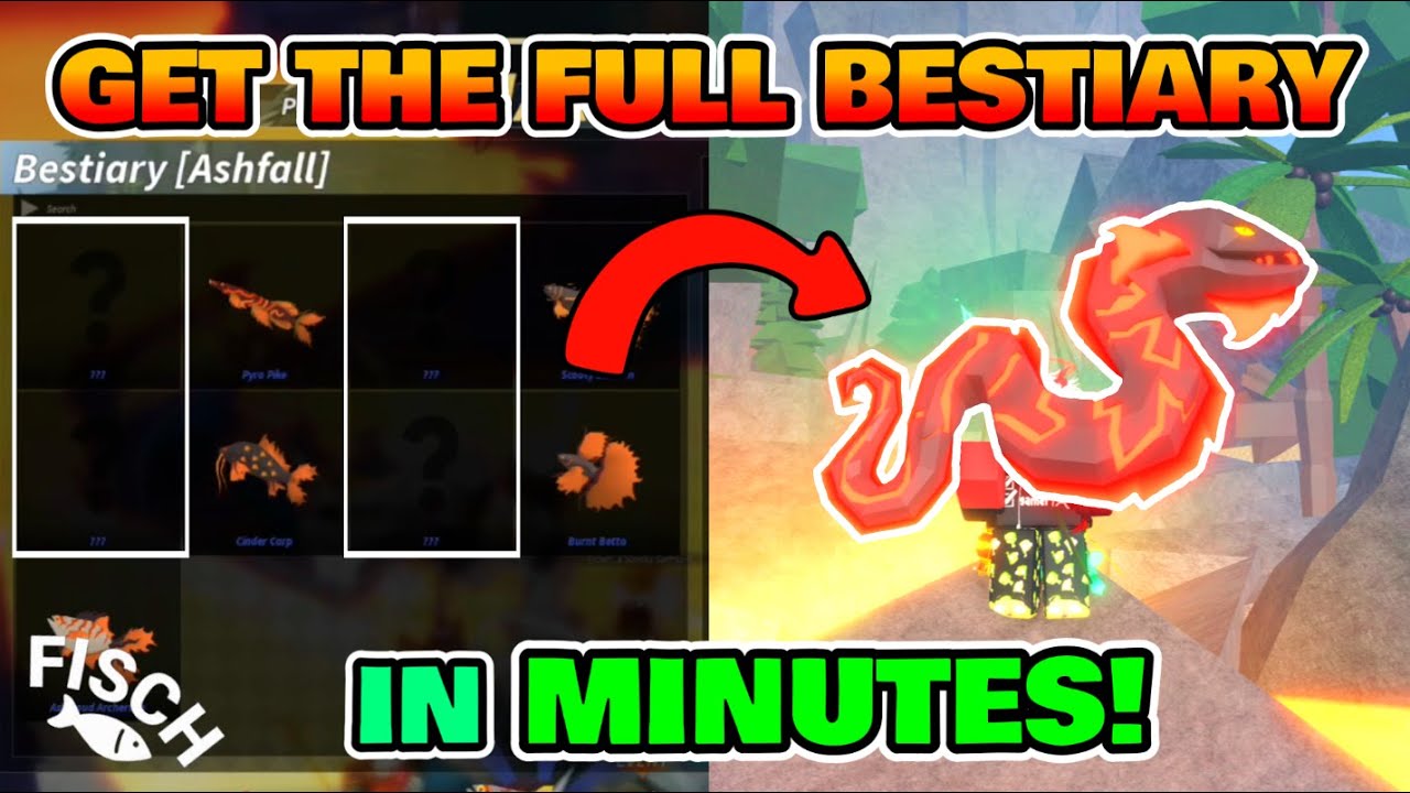 How to FINISH the *NEW* ASHFALL Bestiary In MINUTES!! | Roblox Fisch ...