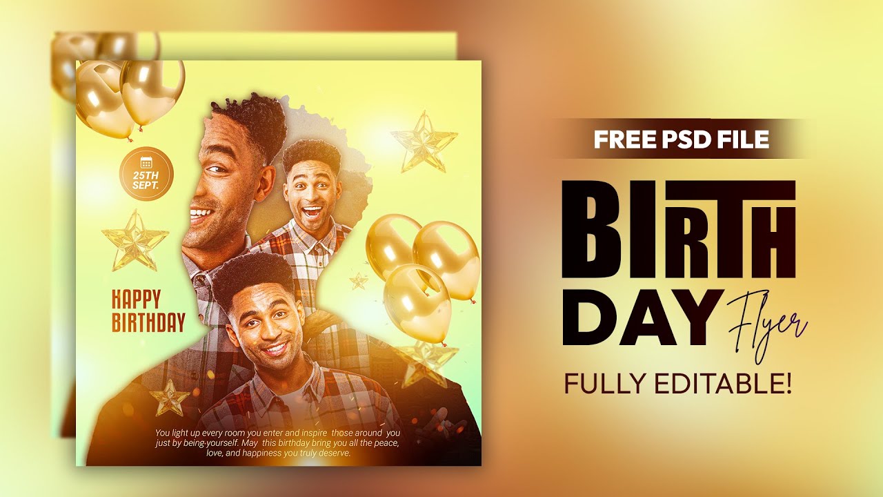 FREE PSD Birthday Flyer Files - Fully Editable | WORD: RISE! - YouTube