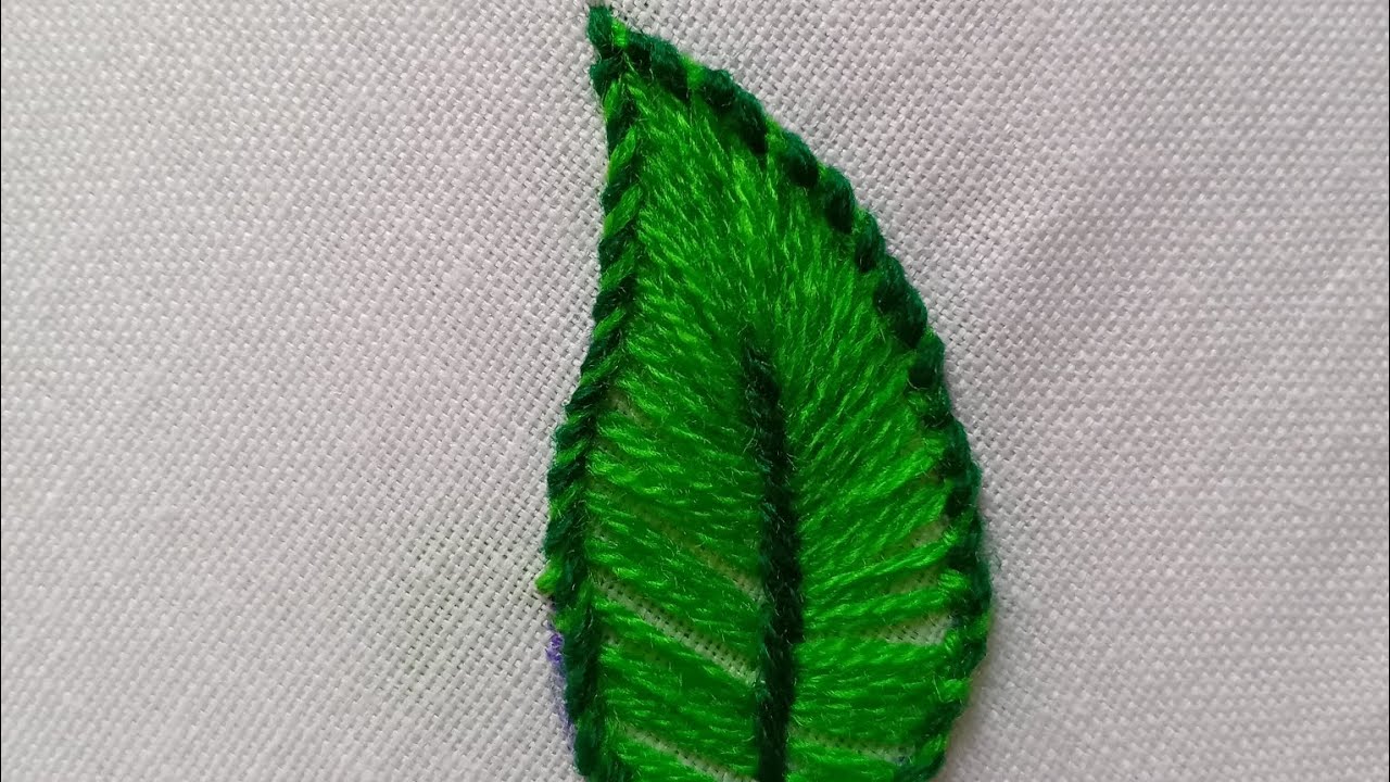 Simpal leaf Embroidery design 🪡🪡//Hand work Stitch//Hand made - YouTube