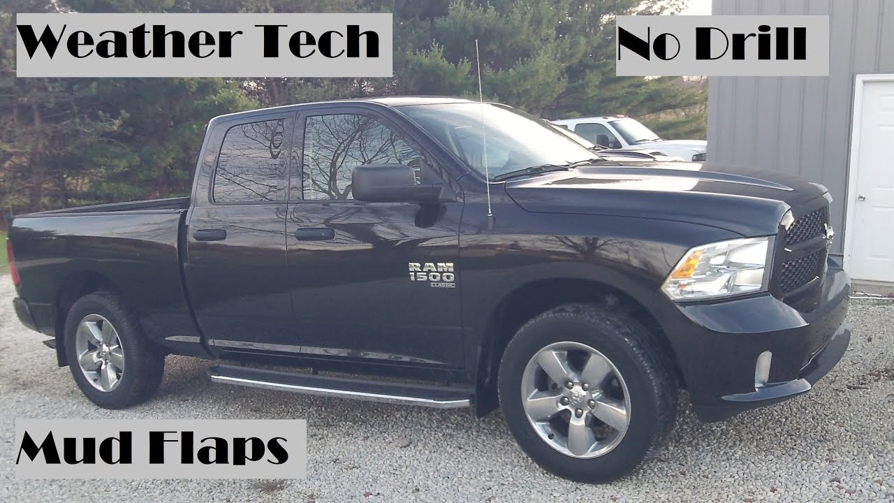 Weather Tech mud flaps install and review on 2019 Ram 1500 - YouTube