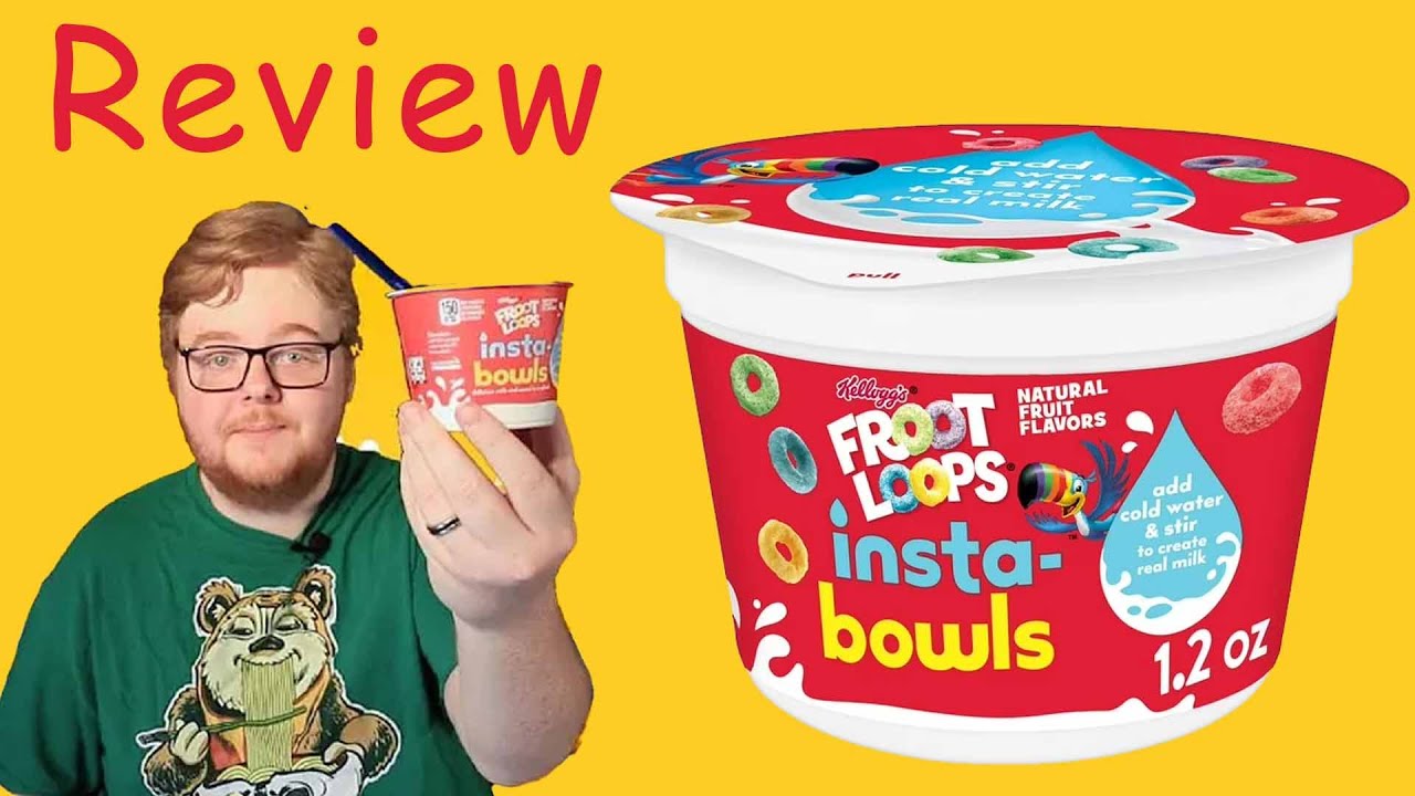 Kellogg's Froot Loops Insta Bowls Review | Powered Milk Cereal! - YouTube