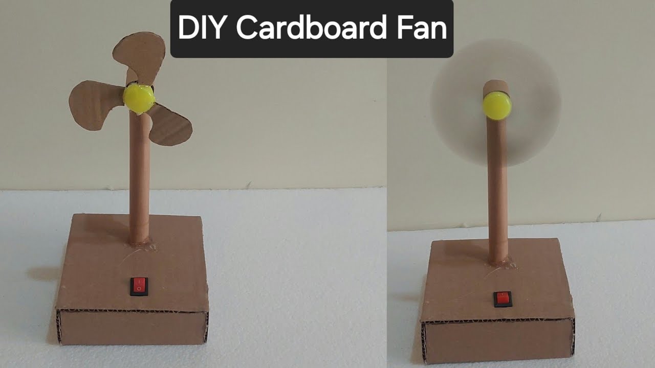 DIY How to make Cardboard Fan using simple items | DIY Cardboard Toy ...