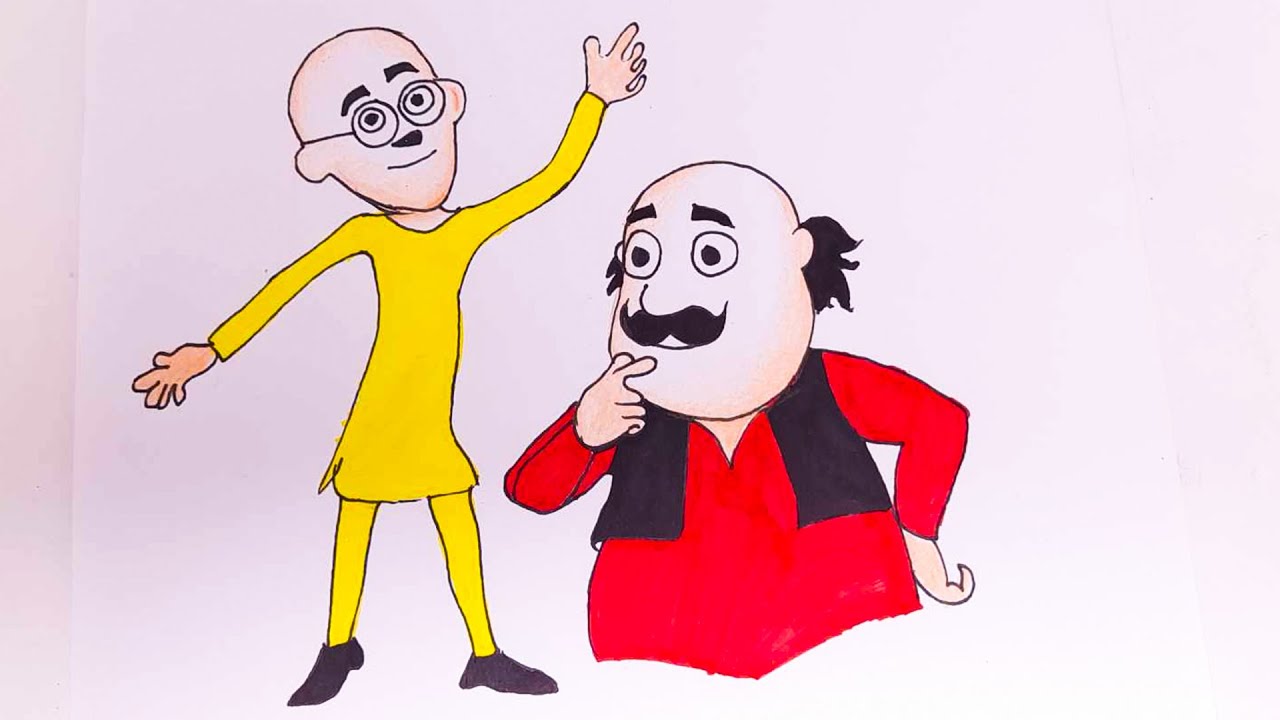 How to draw Motu Patlu step by step | Motu Patlu Drawing | Pencil ...