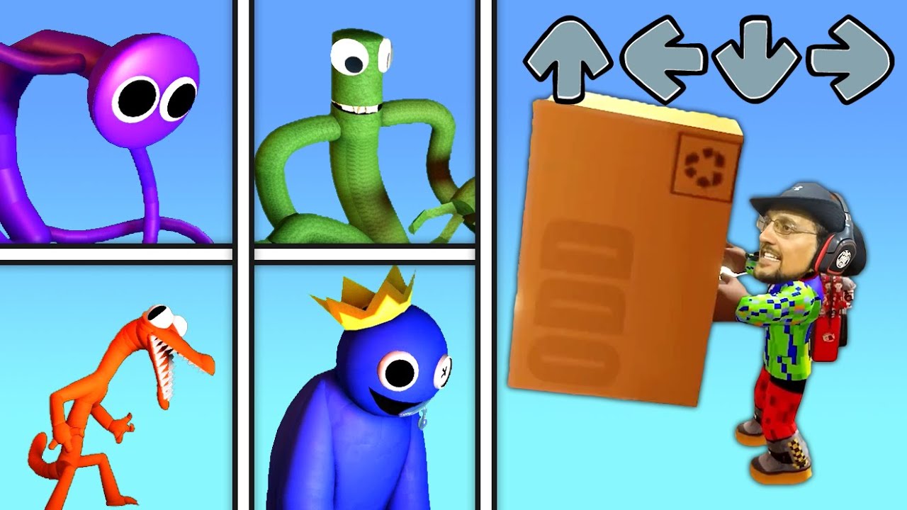 FGTEEV VS Rainbow Friends 🌈 (Roblox FNF MOD) - YouTube