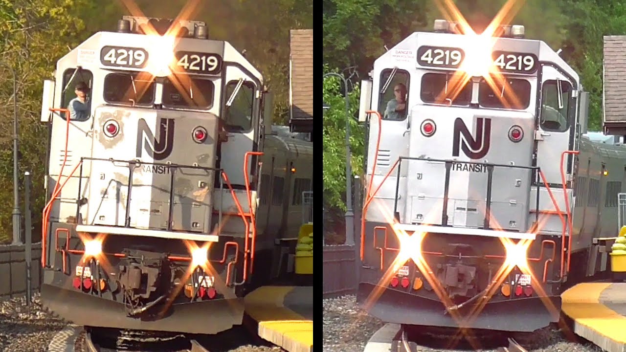 NJ Transit 4219 Before and After it was Repainted at the Same Station on the Montclair-Boonton ...