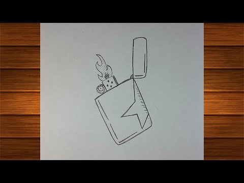 Easy Lighter Drawing Tutorial | Step by Step - YouTube