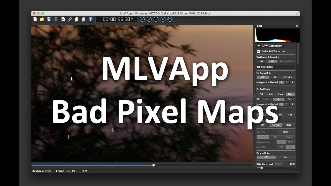 MLVApp Tutorial - Use your own Bad Pixel Maps - YouTube