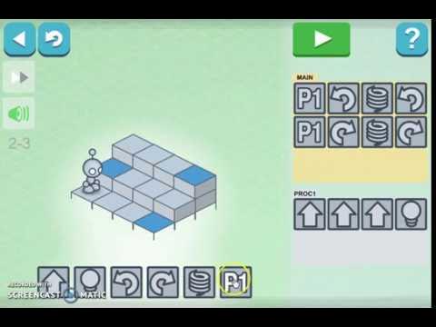 HOUR OF CODE STEM puzzle game based on coding kids programming Lightbot - 2 Procedures - Level 3 ...