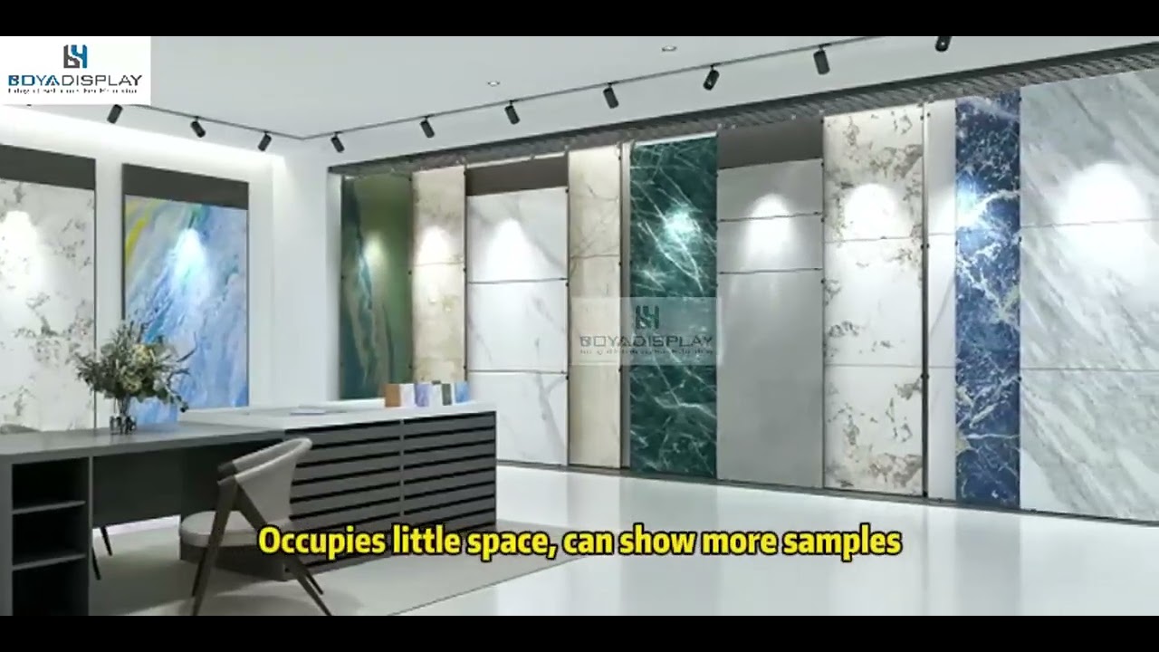 Adjustable tile push display stands - YouTube