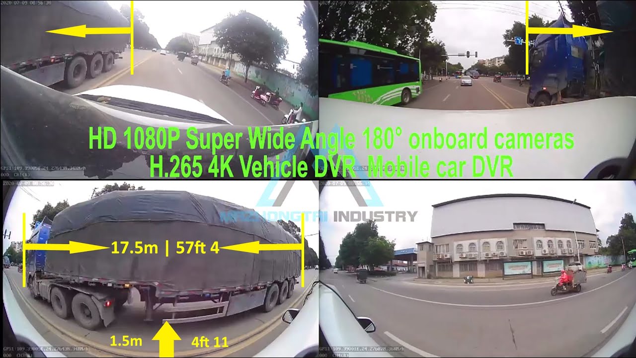 30# Truck safety 180-degree HD1080P panoramic fisheye onboard camera ...