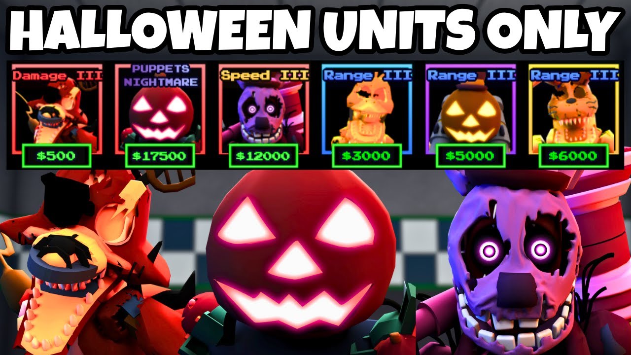 NEW HALLOWEEN UNITS VS HALLOWEEN ENDLESS MODE in Roblox Five Nights TD ...