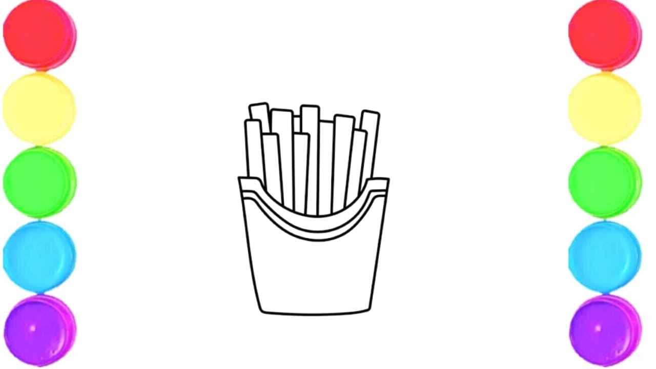 How To Draw French Fries Drawing ,Coloring For Kids and Toddlers_ Child ...