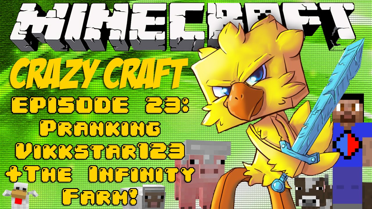Minecraft Crazy Craft Episode 23: Pranking Vikkstar123 & The Infinity ...