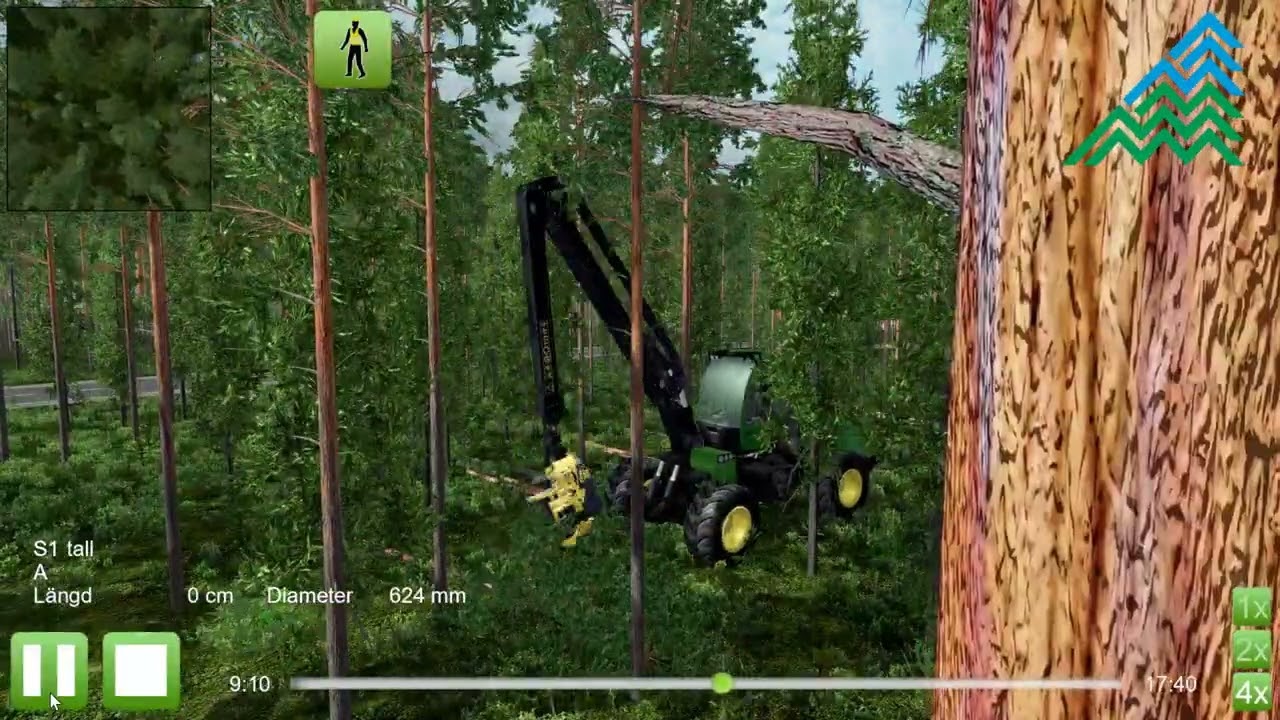 Thinning exercise - John Deere - Simulator - 1070 G - four wheels - YouTube
