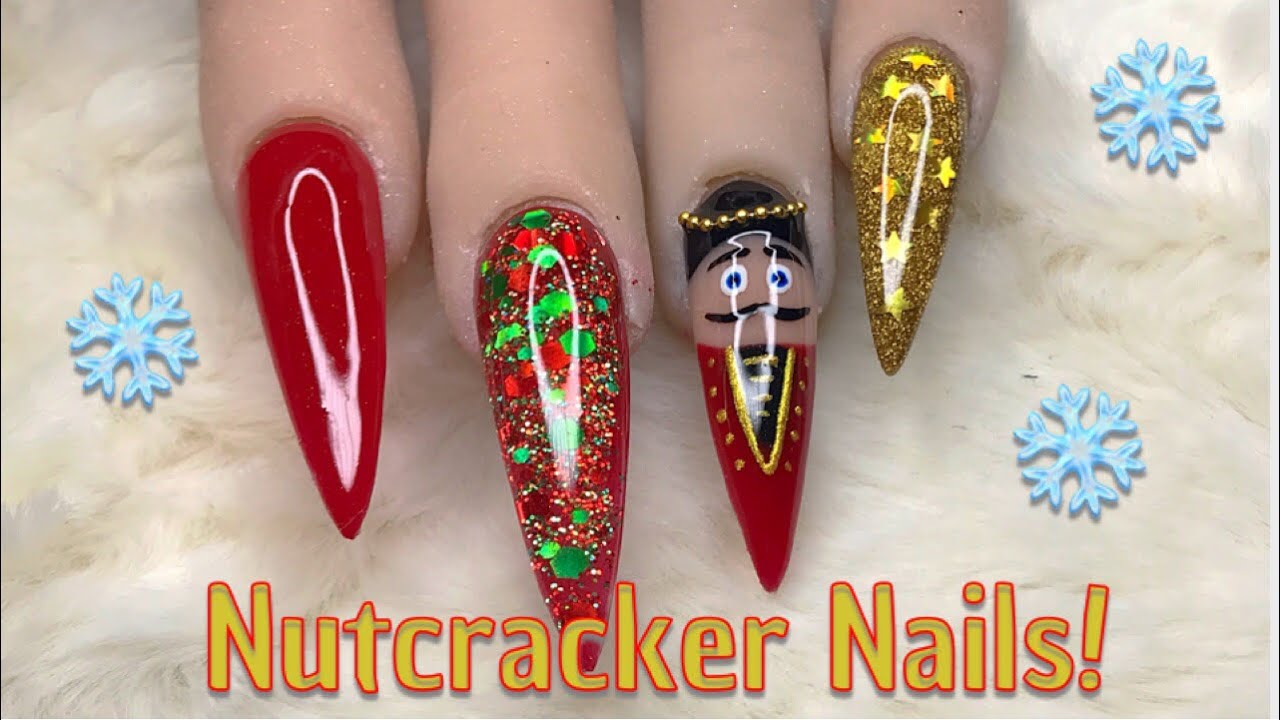 Acrylic Nutcracker Nails | Nail Sugar - YouTube