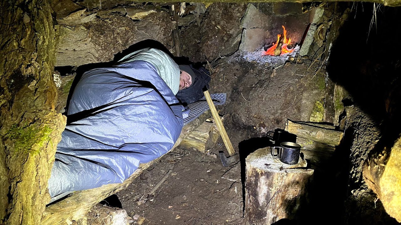 Constructing a Survival Shelter in the Forest | Stone and Clay ...