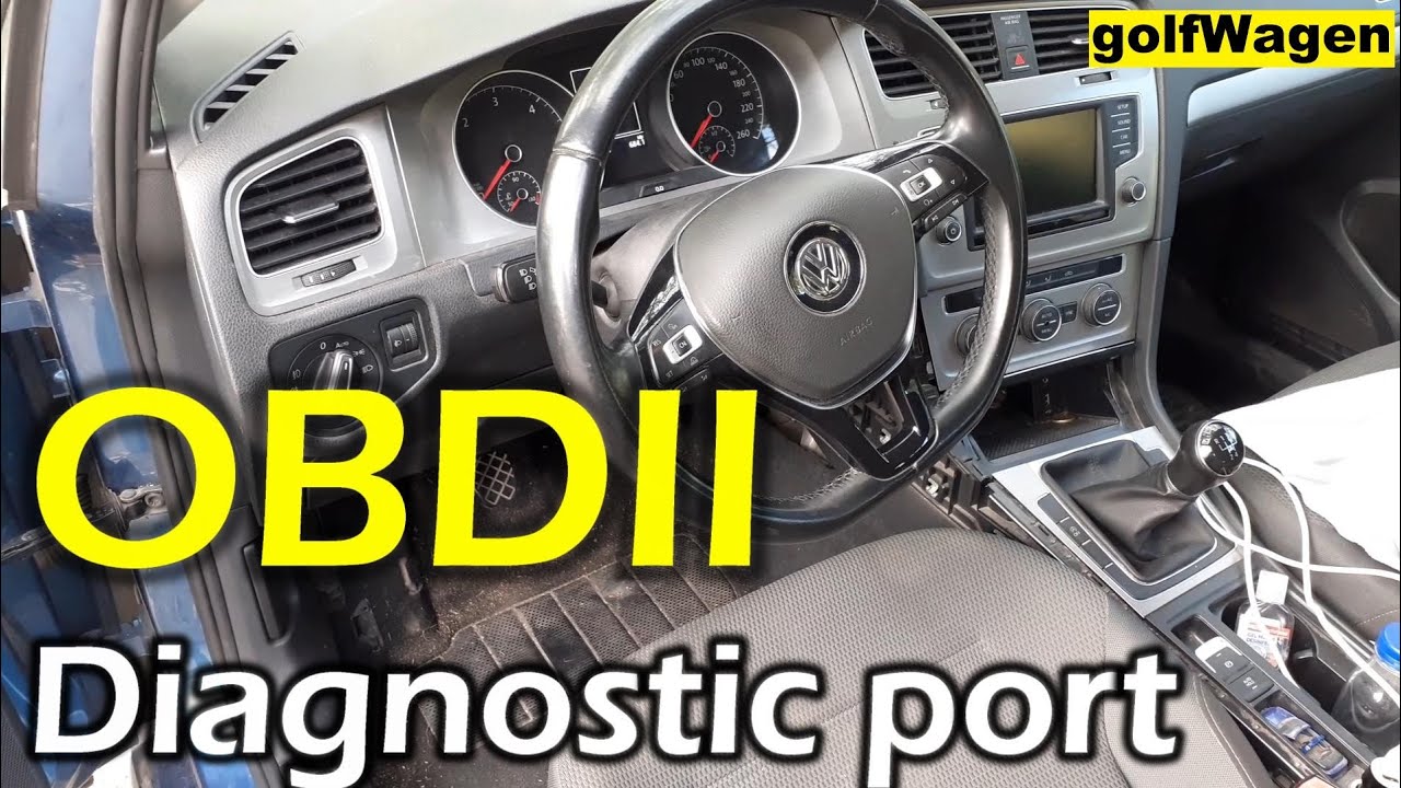 VW Golf 7 OBD2 Diagnostic port location - YouTube