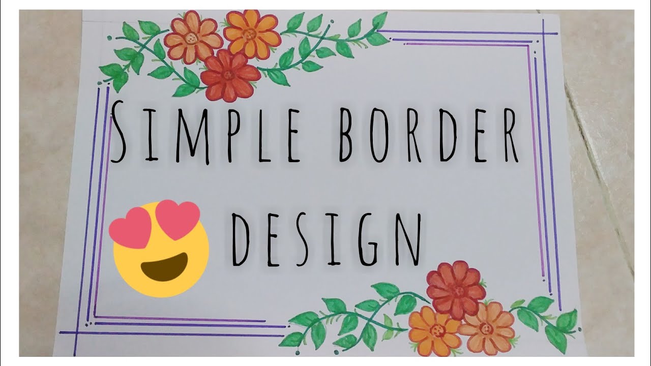 simple and easy border design| border design| flower border design ...