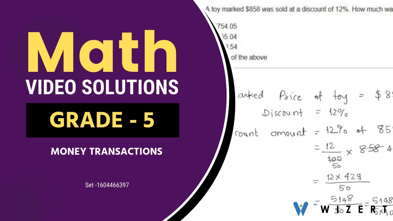 Grade 5 Math Questions With Answers Mathematics Money Transactions Grade 5 Math Questions With Answers Mathematics Money Transactions