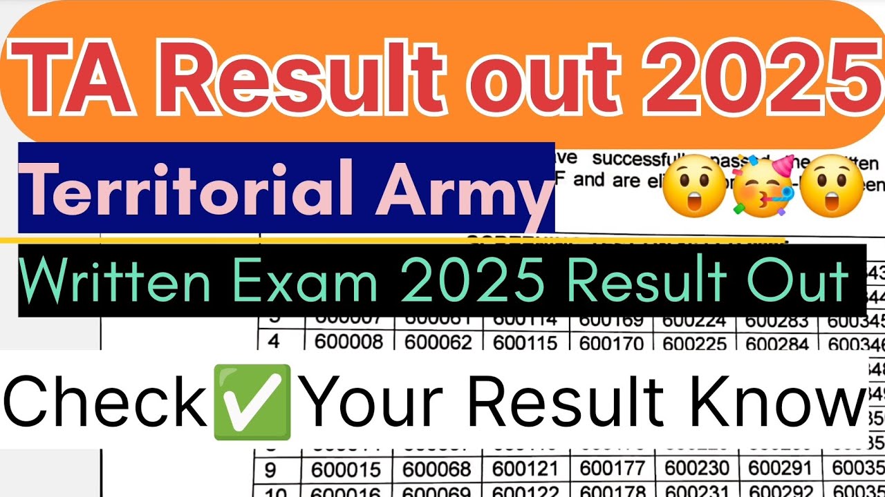 Ta Result 2025 | Territorial Army result 2025 | TA exam result 2025 ...