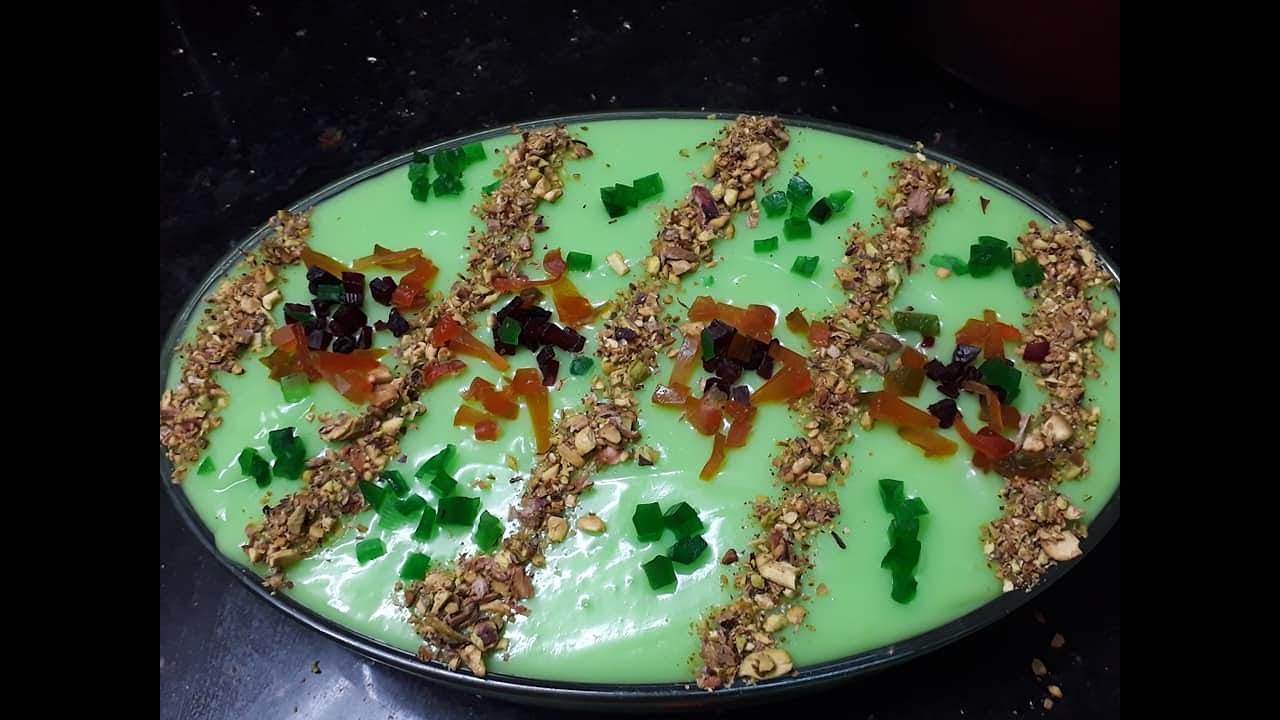 Pista Cake Pudding / Super Soft Pista Cake Recipe / Cake Pudding ...