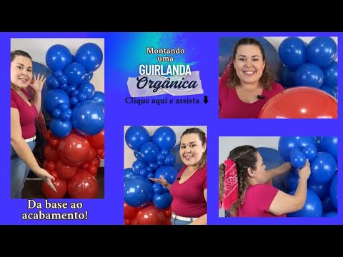 Como montar uma Guirlanda Orgânica de Balões e prender no painel - Aula Secreta
