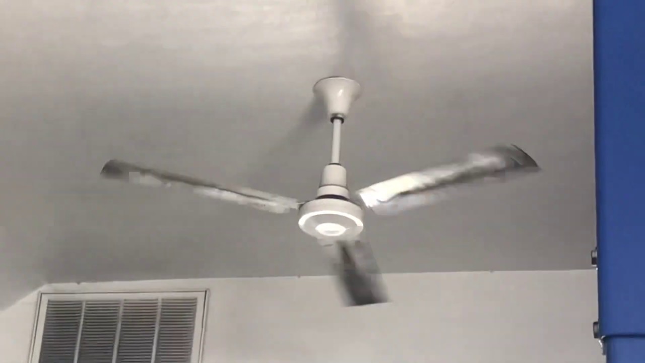3 VES Industrial Ceiling Fans at an Auto Shop - YouTube