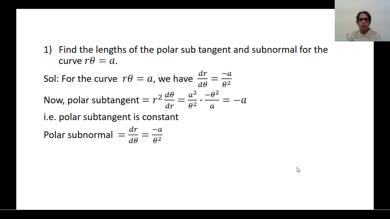 Polar subtangent and sub normal - YouTube
