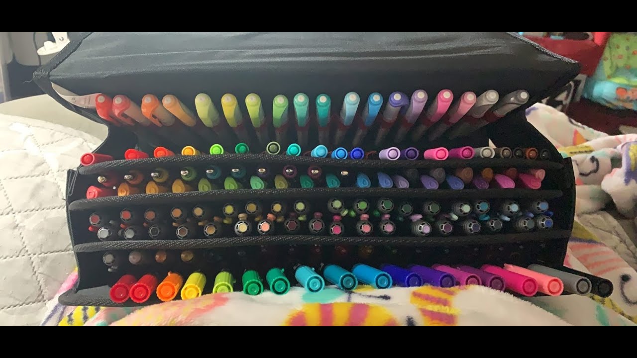 ARTEZA Art Markers & Pens Organizer, 144 Slots, Carrying Travel Case ...