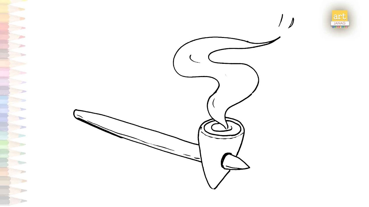 Peace Pipe drawing easy | Outline drawing tutorial| How to draw A Peace ...