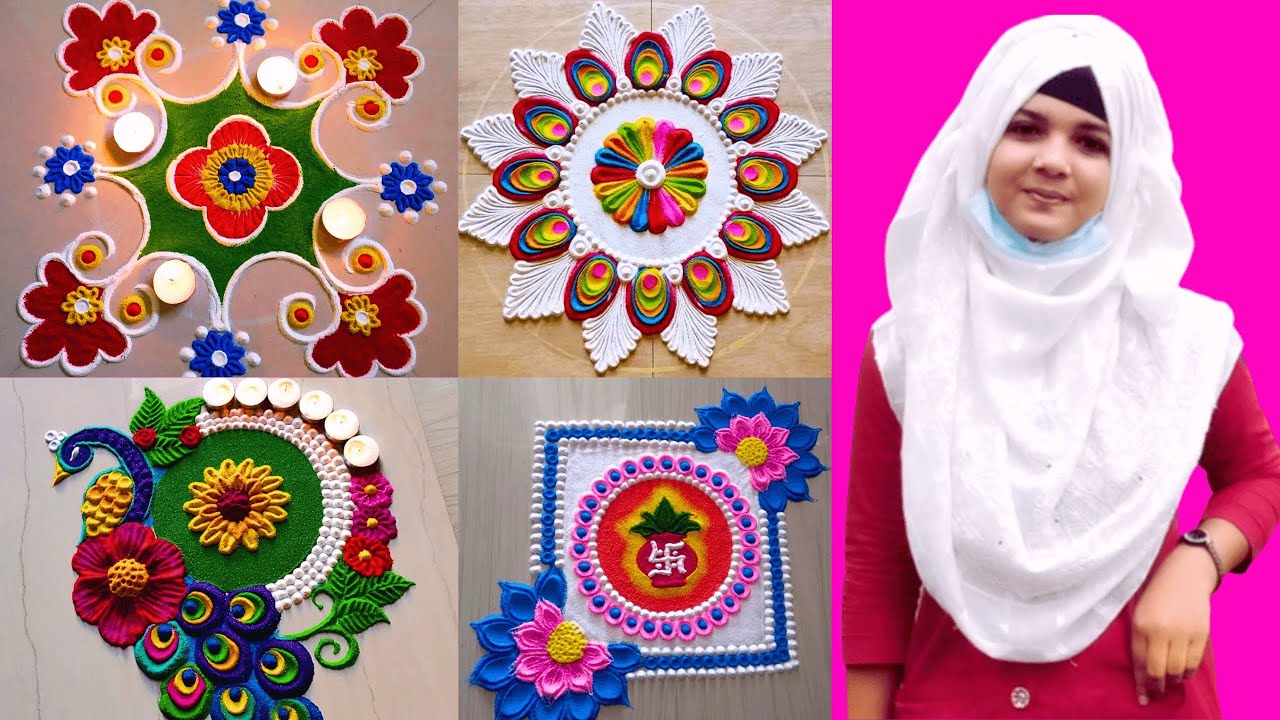 Beautiful Rangoli Ideas | Easy Rangoli Design |Best Home decor |DIY ...