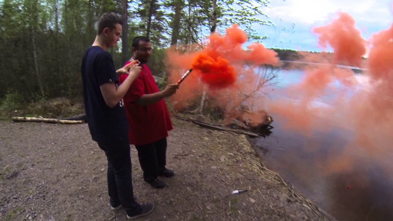 Flare Test - IKAROS Orange Handheld Smoke Flare - YouTube