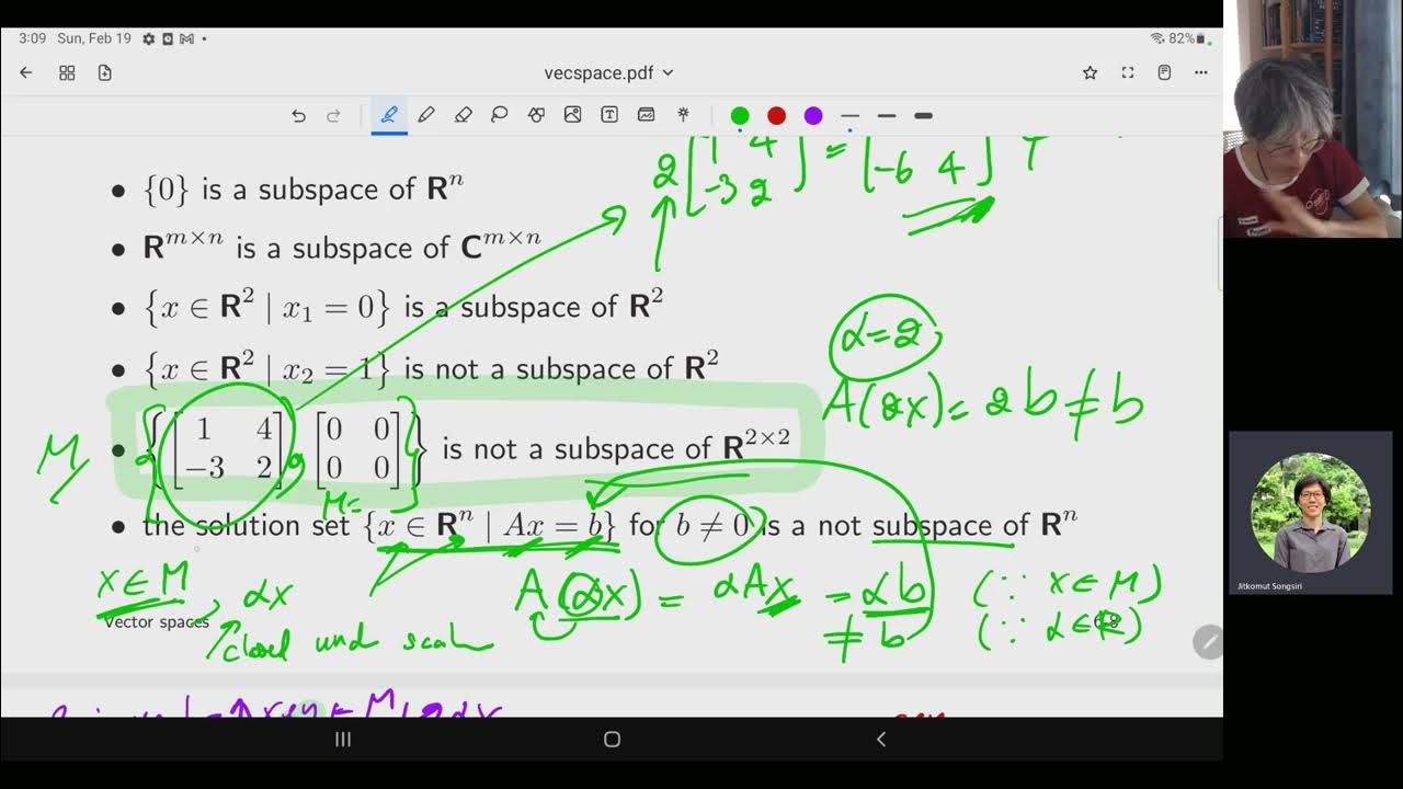Vector space: subspace - YouTube