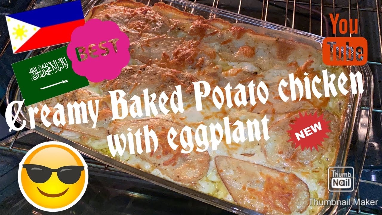 How i make Creamy Potato chicken with eggplant // Iftar Meal ...