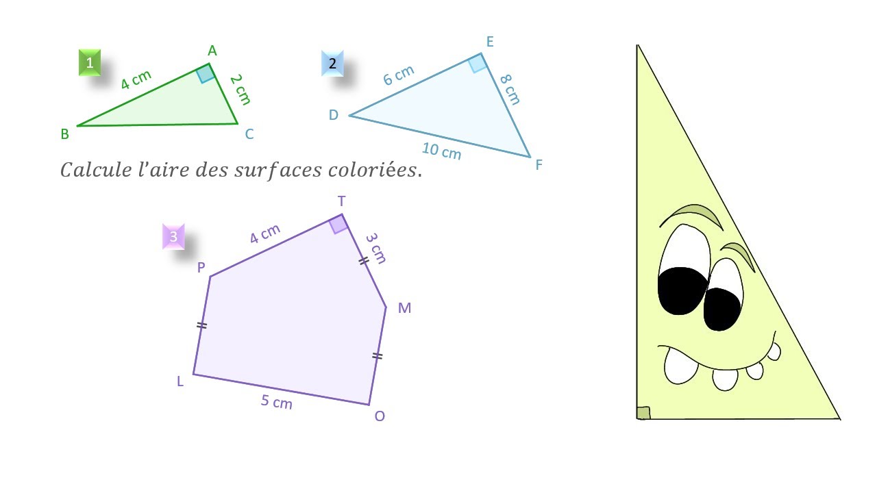 Aire du triangle rectangle - Exercices corrigés - YouTube